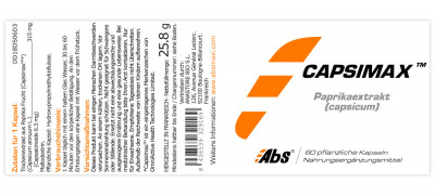 Capsimax mit Pfeffer Extrakt, 100 % rein, regt Kalorienverbrennung an